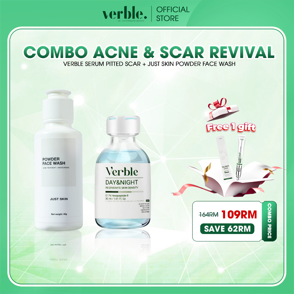 VERBLE Combo Acne & Scar Revival Verble Serum Pitted Scar + Just Powder ...