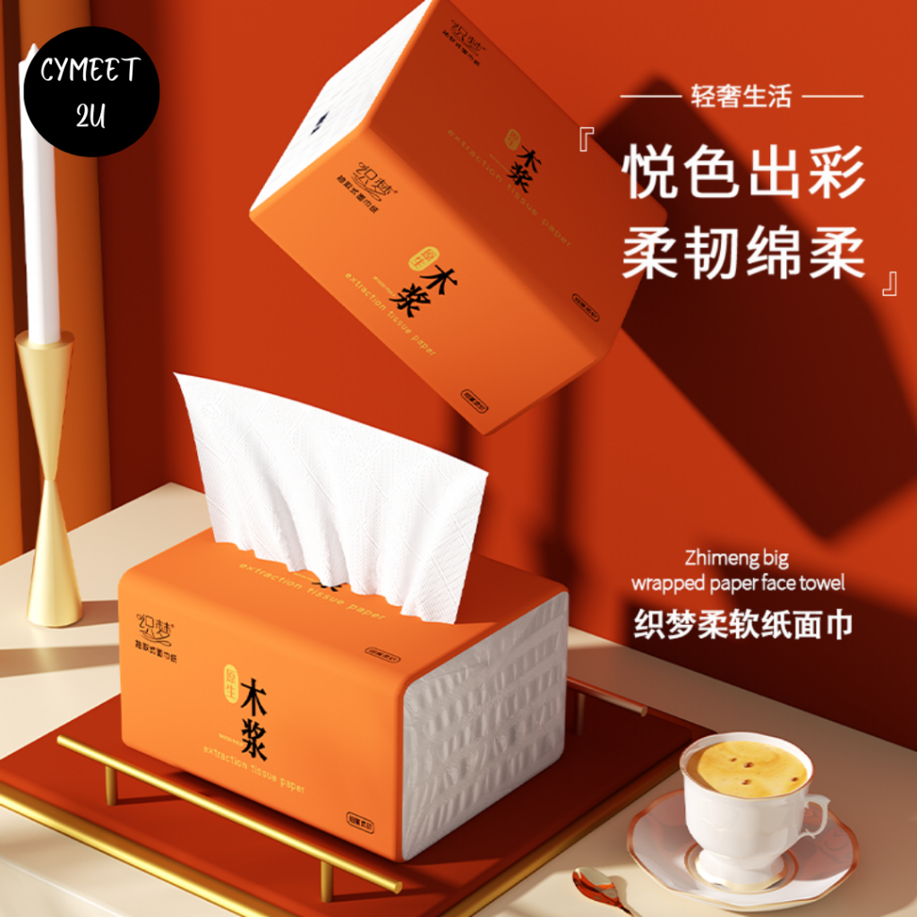 Zhimeng Natural Wood Pulp Tissue Soft Facial Tissue Paper Four & Five ...