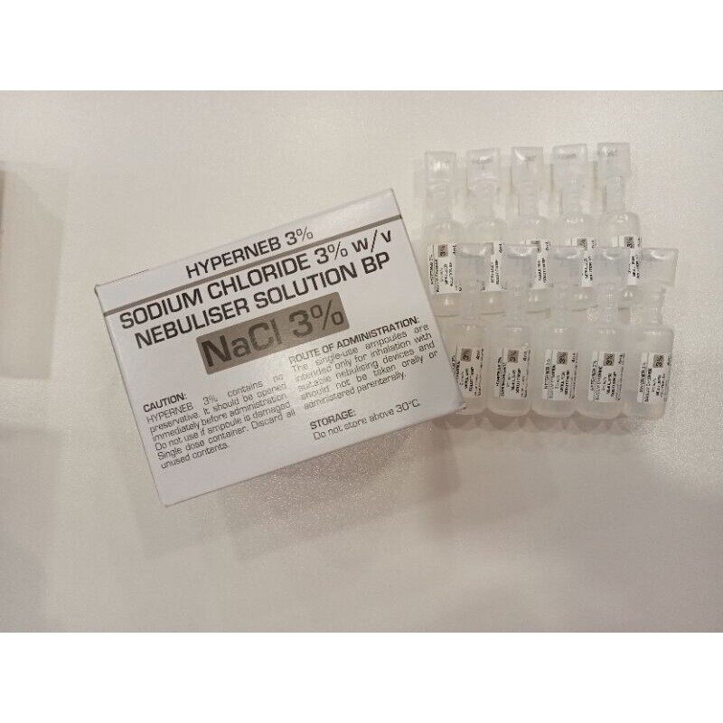 Hyperneb 3% Sodium Chloride 3% Nebuliser Solution BP 4mL x 5 vials 10 15 20 vials | Shopee Malaysia