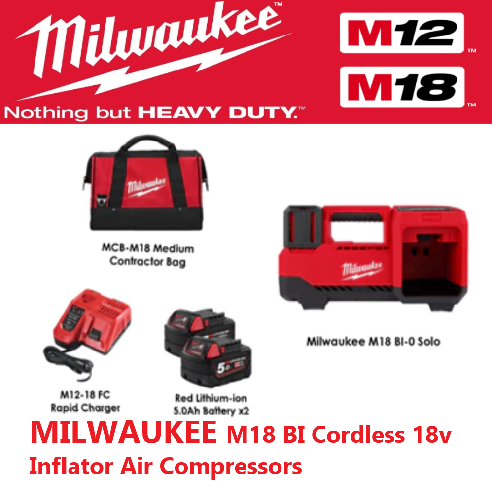 MILWAUKEE M18BI Cordless 18v Inflator M18 BI 18V Lithium Battery Air ...