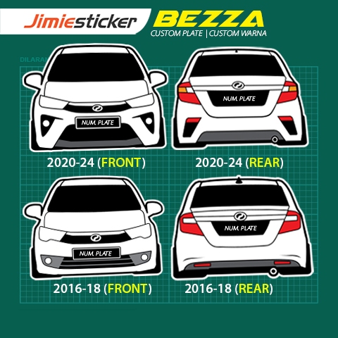 Sticker Kereta Bezza, Perodua Bezza, Custom Sticker, Vinyl Cutting, Car ...