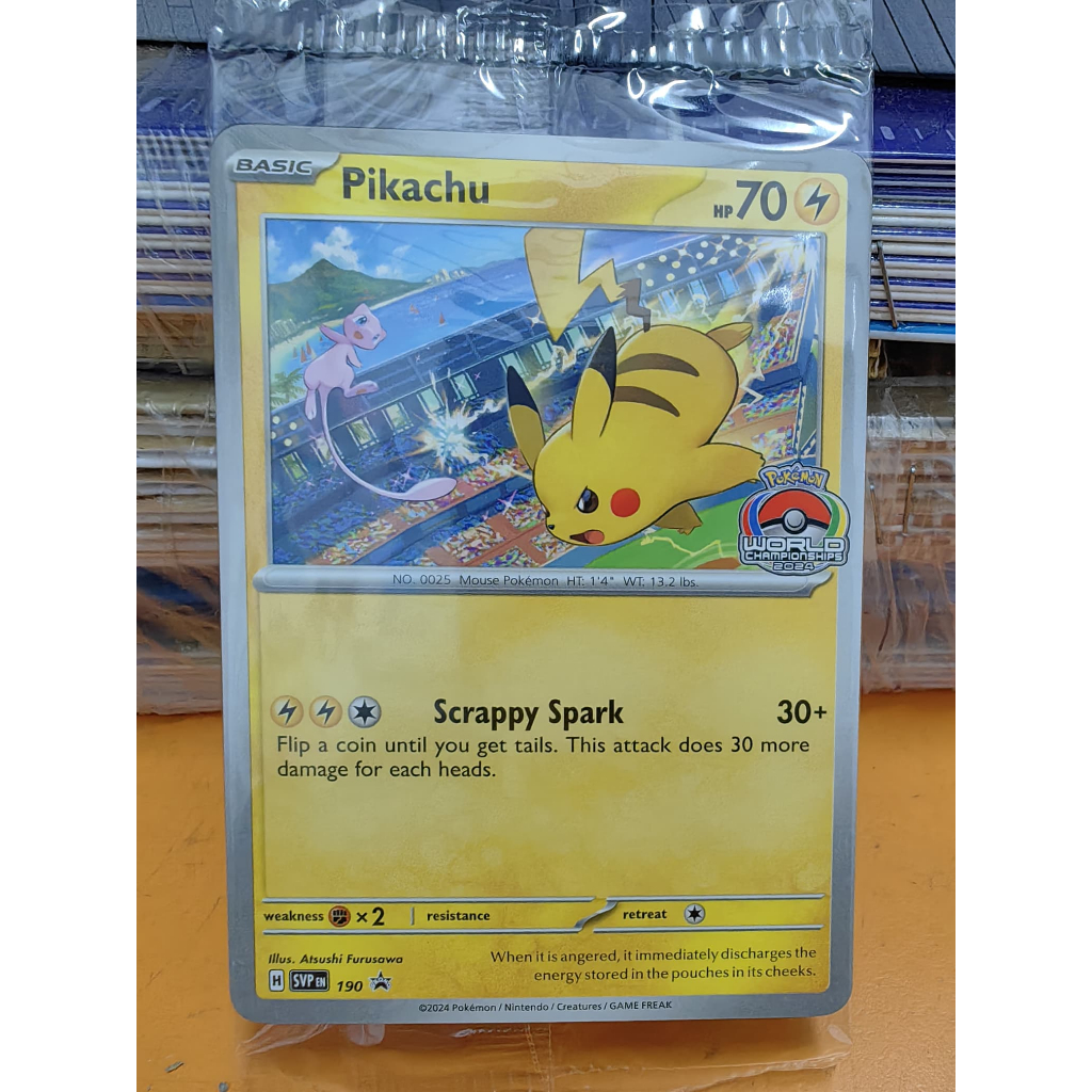 Pokemon Tcg - Pikachu 190 World champion promo stamp (Sealed) | Shopee ...