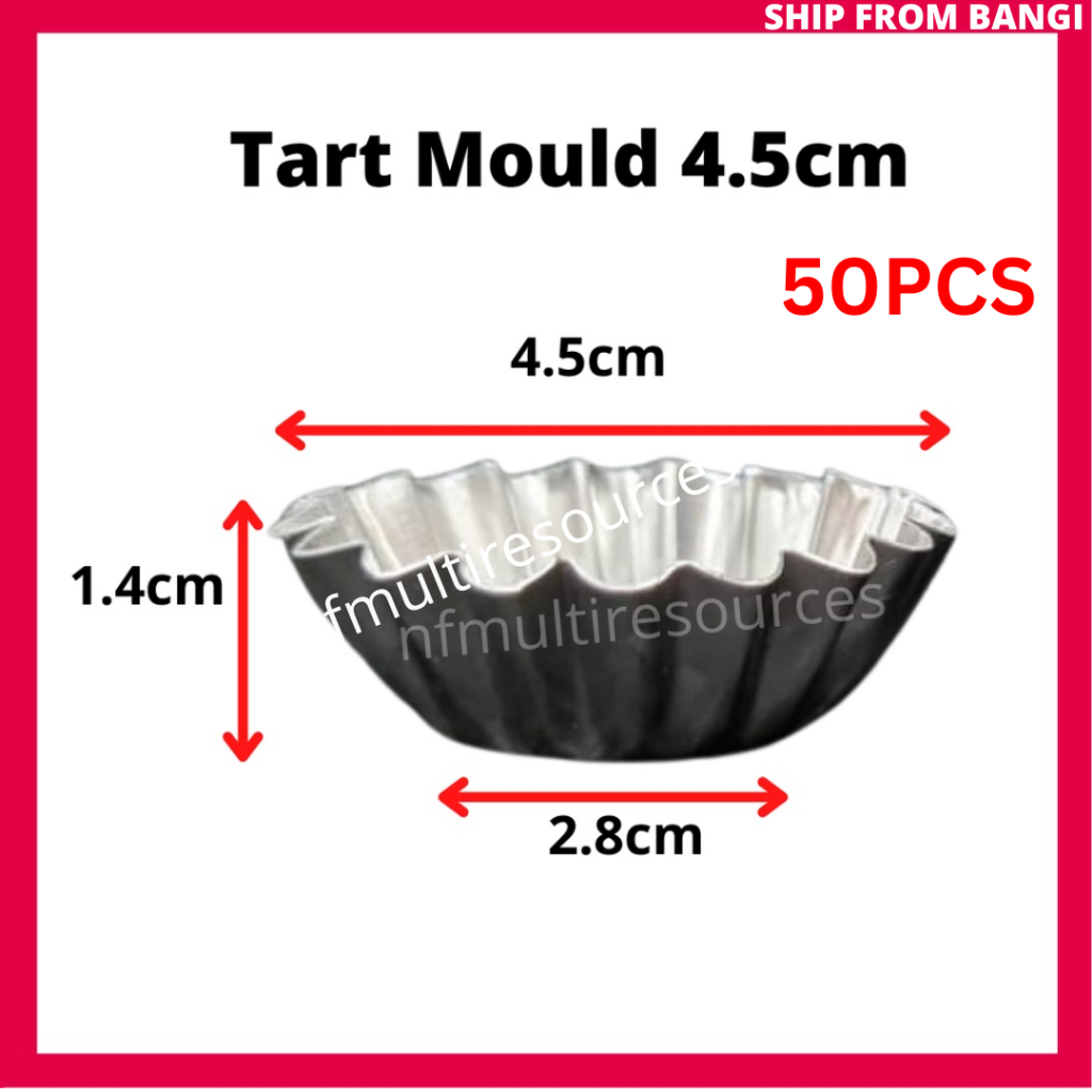 50pcs Acuan Cheese Tart Egg Tart Aluminium Tart Mould Acuan Tart Cheese ...