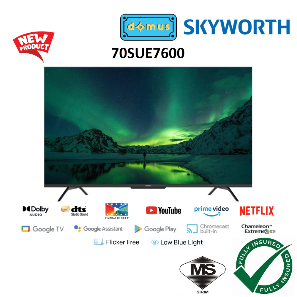Skyworth TV 55 / 70 Inch 4K Smart Eyecare TV UHD Android LED Google TV ...