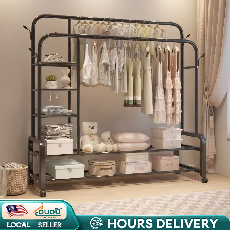 Ampaian Baju Clothes Rack Penyangkut Baju Rak Baju Bertutup Rack Baju ...
