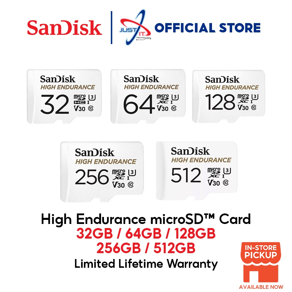 SanDisk High Endurance microSD Card (SDSQQNR)-CLASS 10 U3 V30/R:100MB/S for CCTV / Dashcam (32GB ...
