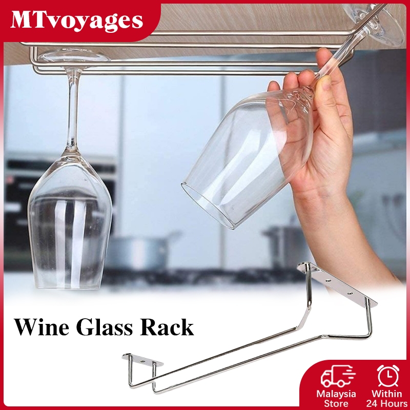 Stainless Steel Chrome Finish Stemware Rack Wine Glass Rack Hanging ...
