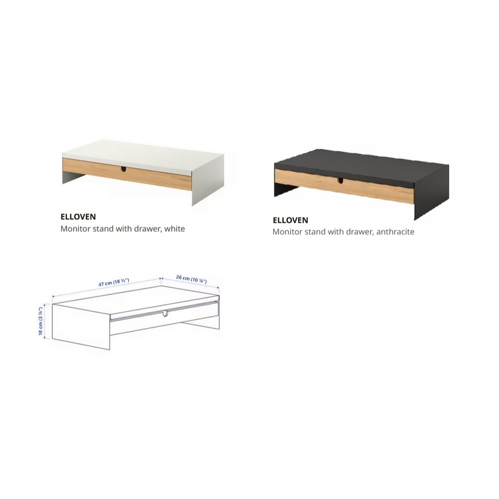IKEA Laptop Desk Notebook Monitor stand with drawer | Shelf Base Riser ...