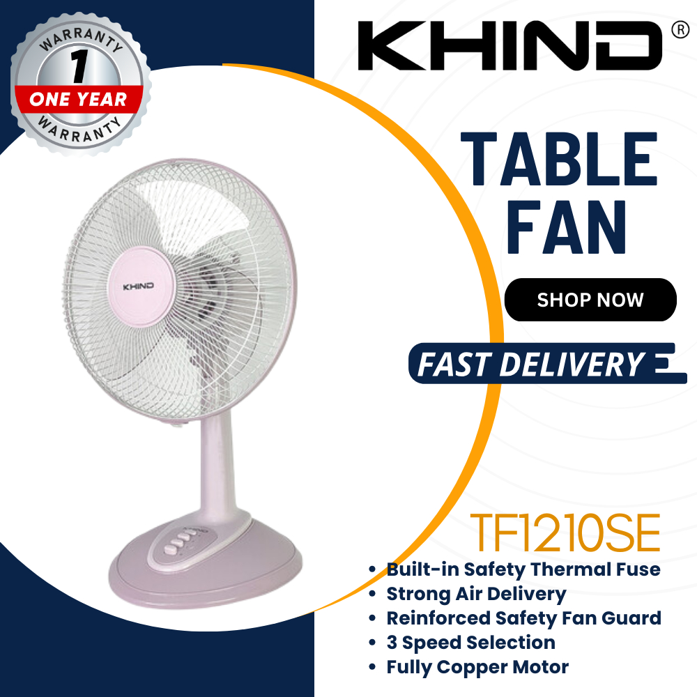 KHIND TABLE FAN (12") SWEET LAVENDER TF1210SE KIPAS ANGIN KIPAS MEJA ...