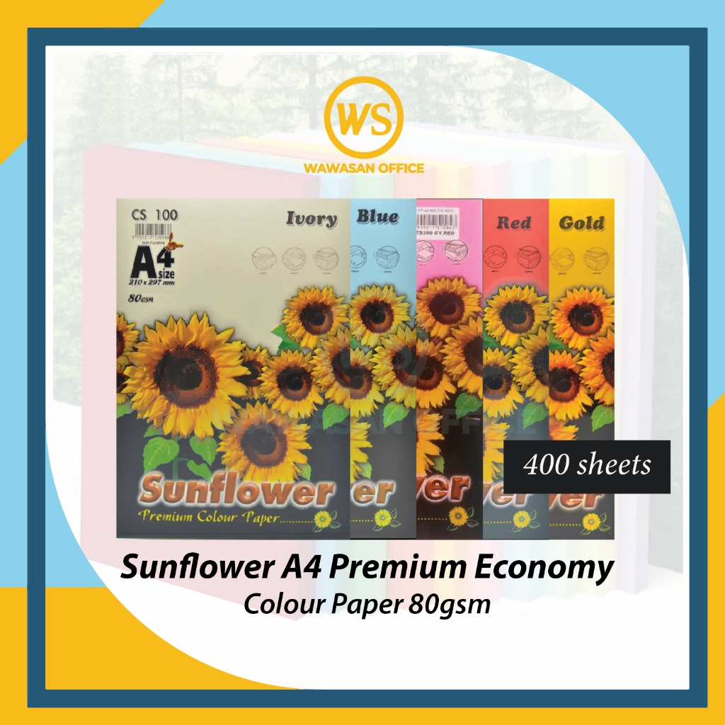 Sunflower A4 Paper 80gsm / Sunflower Colour Card Paper 80gsm / A4 ...