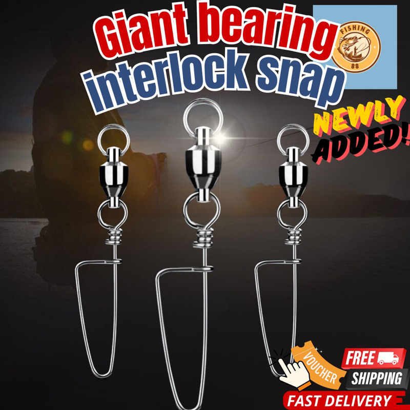 【Giant】 Bearing Swivel with interlock snap/kekili pancing/ fishing ...