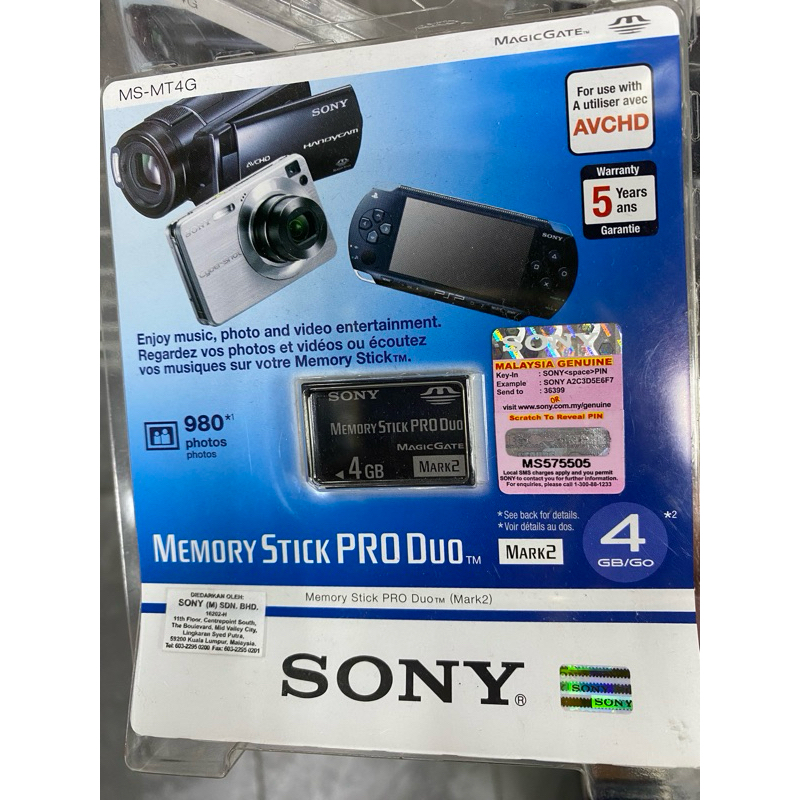 SONY MEMORY STICK PRO DUO 4 GB CARD ( ORIGINAL ) | Shopee Malaysia
