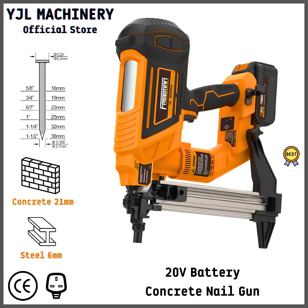 20V Freeman LD40 20V Battery Powered Cordless Beton Nailer Steel ...