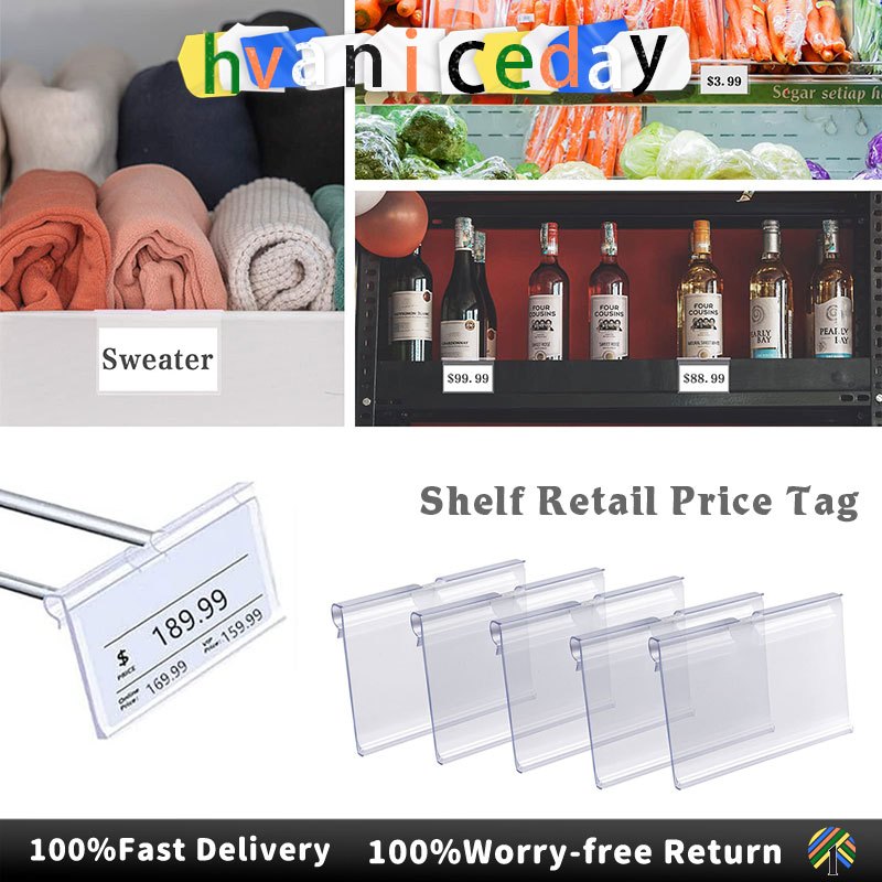 100PCS Shelf Retail Price Tag PVC Clear Plastic Label Holders ...
