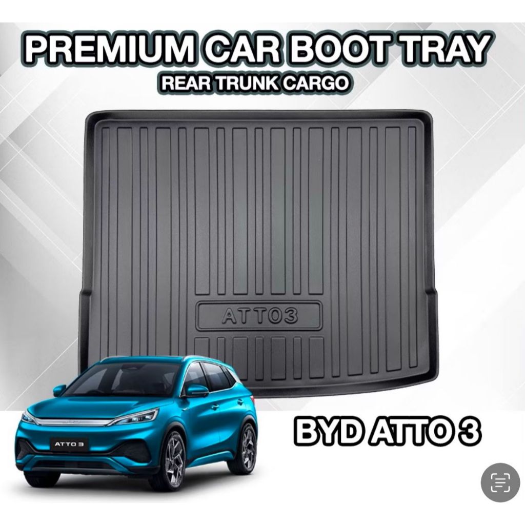 [READY STOCK] BYD ATTO 3 Rear Trunk Cargo Car Boot Tray (Waterproof ...