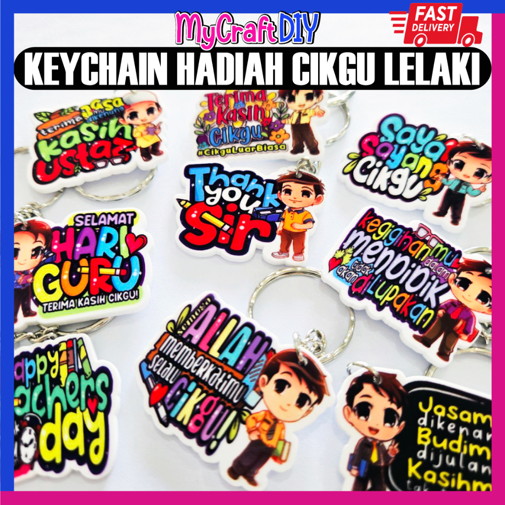 Keychain Gift Souvenir Murah Teacher Day Set Hadiah Hari Guru Lelaki ...