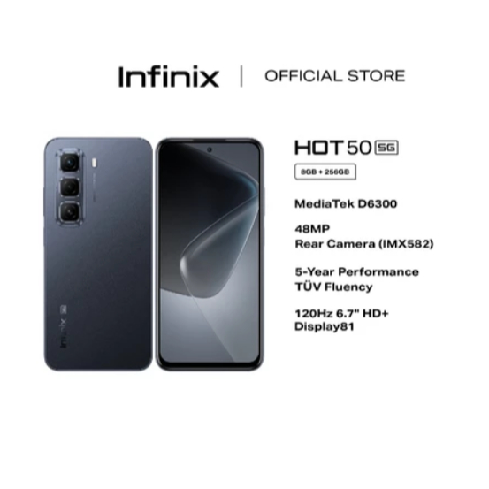Infinix Hot50 5G Smartphone 8GB + 256GB Dimensity 6300 5G 48MP IMX582 ...