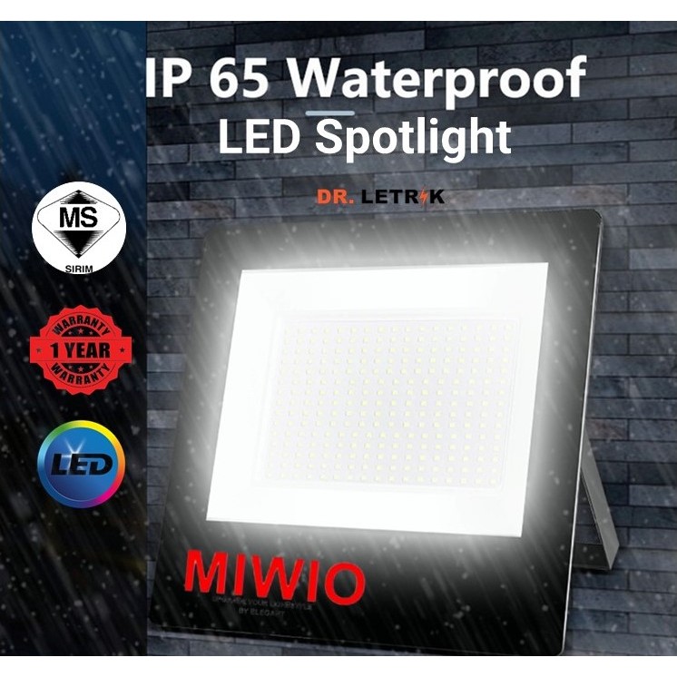 MIWIO LED Spotlight 10W 20W 30W 50W 100W 150W 200W IP65 Daylight 6500K ...