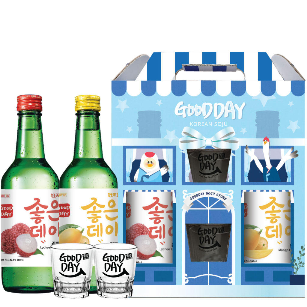 Good Day Soju Gift Pack buy 2 Bottle free 2 shot glass | Shopee Malaysia