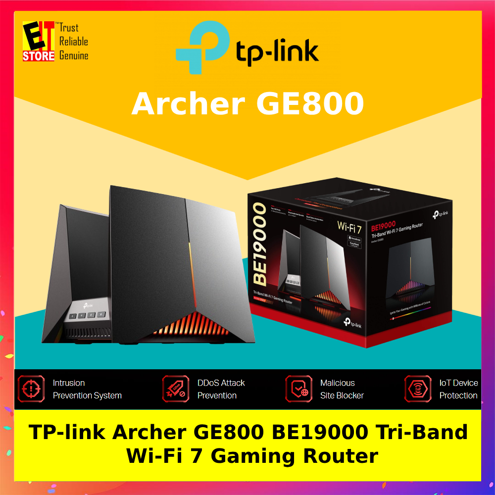 TP-link Archer GE800 BE19000 Tri-Band Wi-Fi 7 Gaming Router | Shopee ...