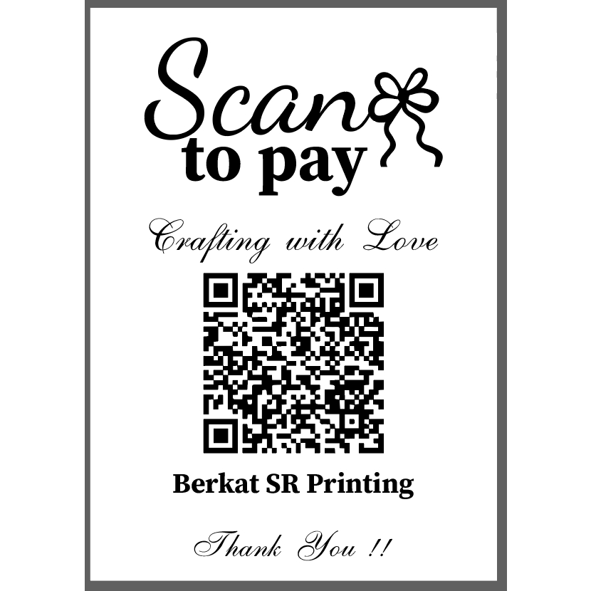 QR SCAN BANK SAIZ A5/A4 LAMINATE/MAYBANK/CIMB/AMBANK/BANK ISLAM ...