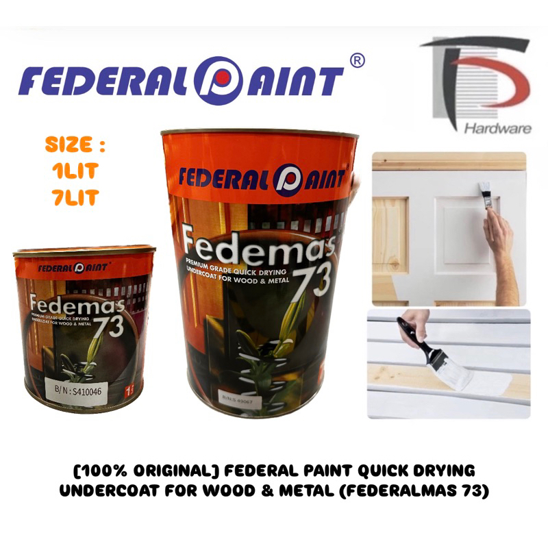 [100% ORIGINAL] FEDERAL PAINT QUICK DRYING UNDERCOAT FOR WOOD & METAL ...