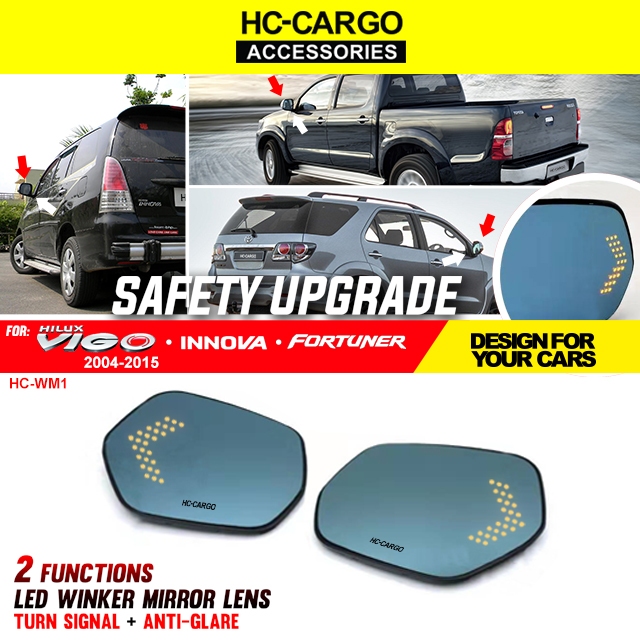 LED Winker Mirror Lens Blue Mirror with LED Signal Lamp For Toyota Vigo ...