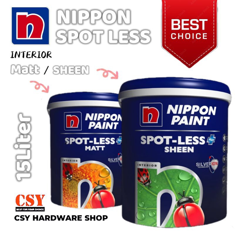 NIPPON PAINT Spot-less Plus Matt 15LITER | Shopee Malaysia