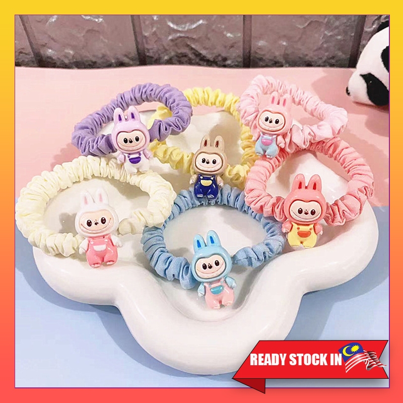 Korean Style Labubu Braided Kids Hair Ring Rubber band Kanak Gelang ...