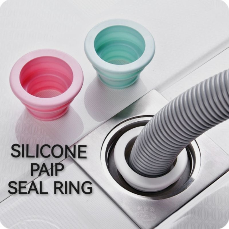 Silicone Sewer Pipe Seal Ring Sealing Cover Washing Machine Hose Floor ...