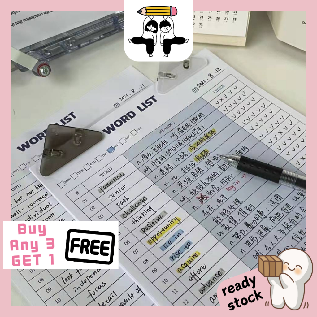 B5 Word List / Daily Plan Memo Pad Note Pad Paper Book Diary Journal Stationery Study Note Paper ...