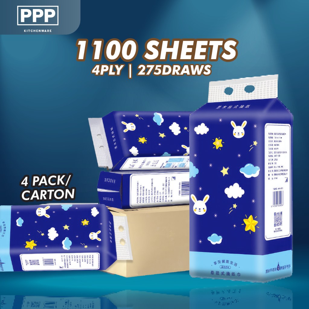 PPP - Tisu Muka Lembut Deluxe 4 Lapisan 1100 Helai 4 Pek | Deluxe Soft ...