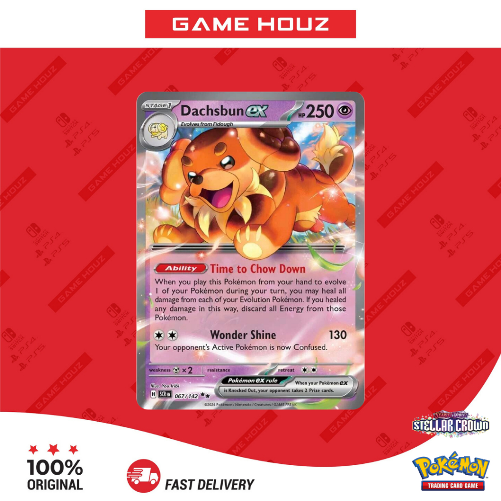 (PTCG) Dachsbun ex (067/142) [SV07-Scarlet & Violet Stellar Crown] | Shopee Malaysia