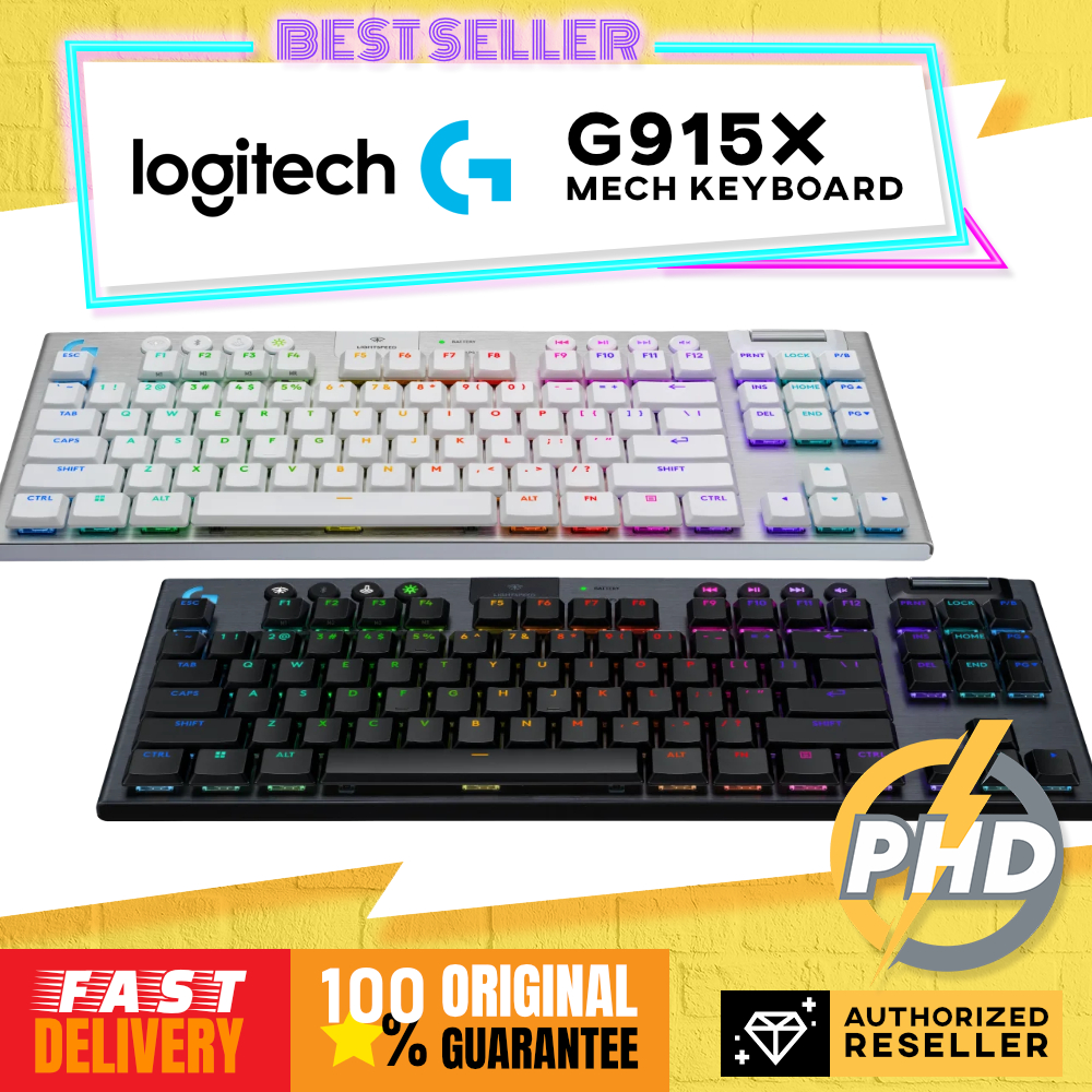 Logitech G915 X LIGHTSPEED TKL Low-Profile Wireless Gaming Keyboard ...