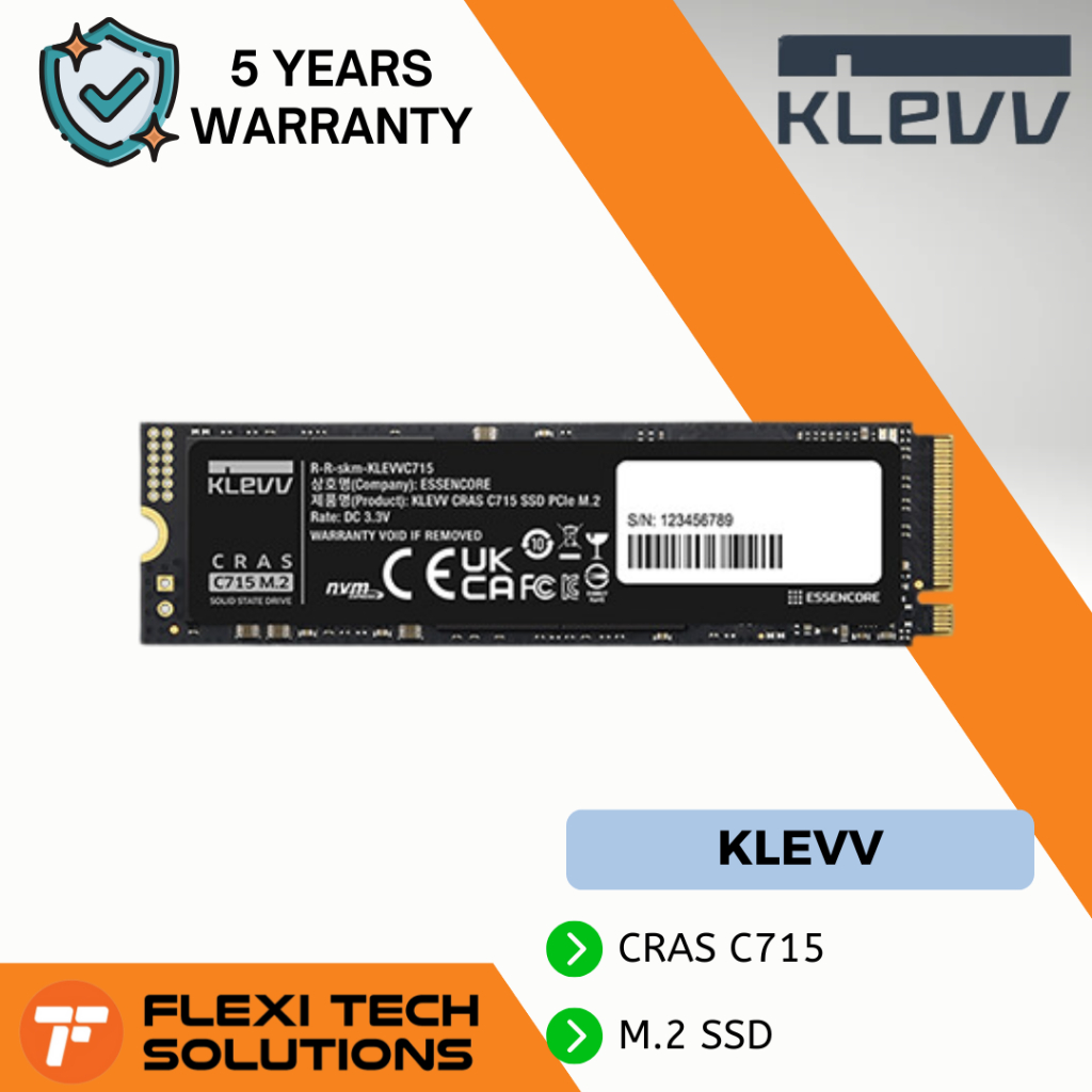 Flexi Tech KLEVV CRAS C715 M.2 NVMe PCle Gen3x4 - 256GB & 512GB & 1TB ...