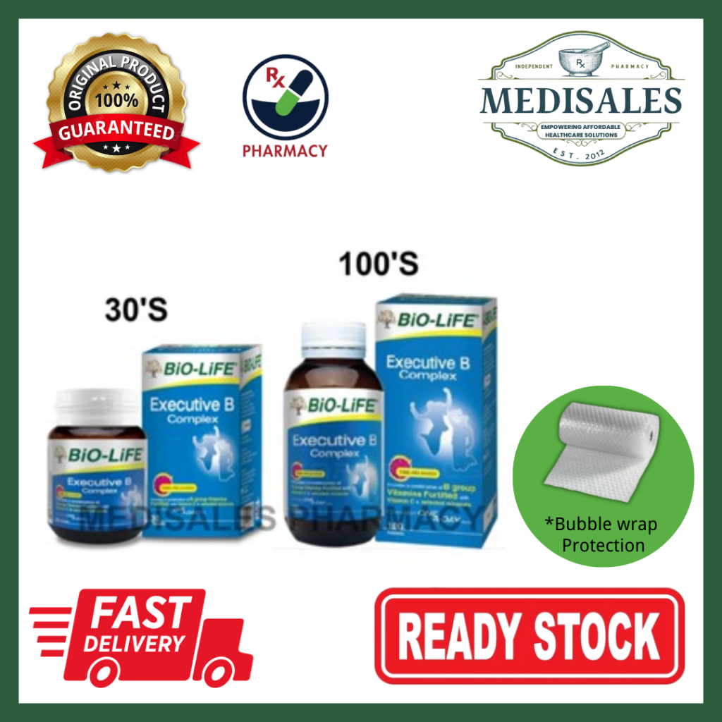 BIO-LIFE EXECUTIVE B COMPLEX TABS 30'S | 100'S (BIOLIFE) | Shopee Malaysia