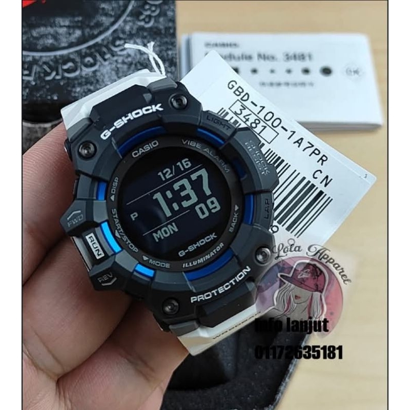 100% ORIGINAL CASIO G-SHOCK GBD 100 1A7PR G-SQUAD SERIES BLUETOOTH ...