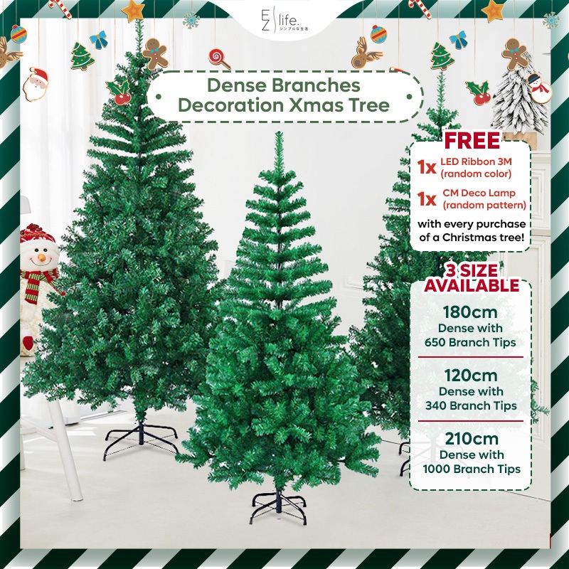 EzLife 120cm / 180cm / 210cm Christmas Tree Premium Dense Pine Tree ...