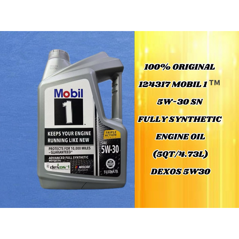 100% ORIGINAL 124317 MOBIL 1 ™️ 5W-30 SN FULLY SYNTHETIC ENGINE OIL ...