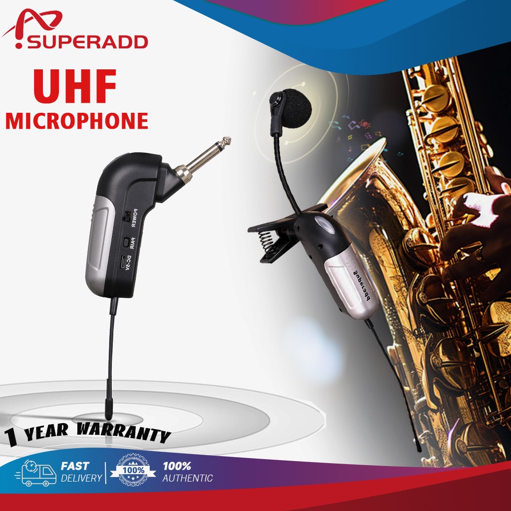UHF Contact Microphone Pickup Wireless Instruments Microphone for ...