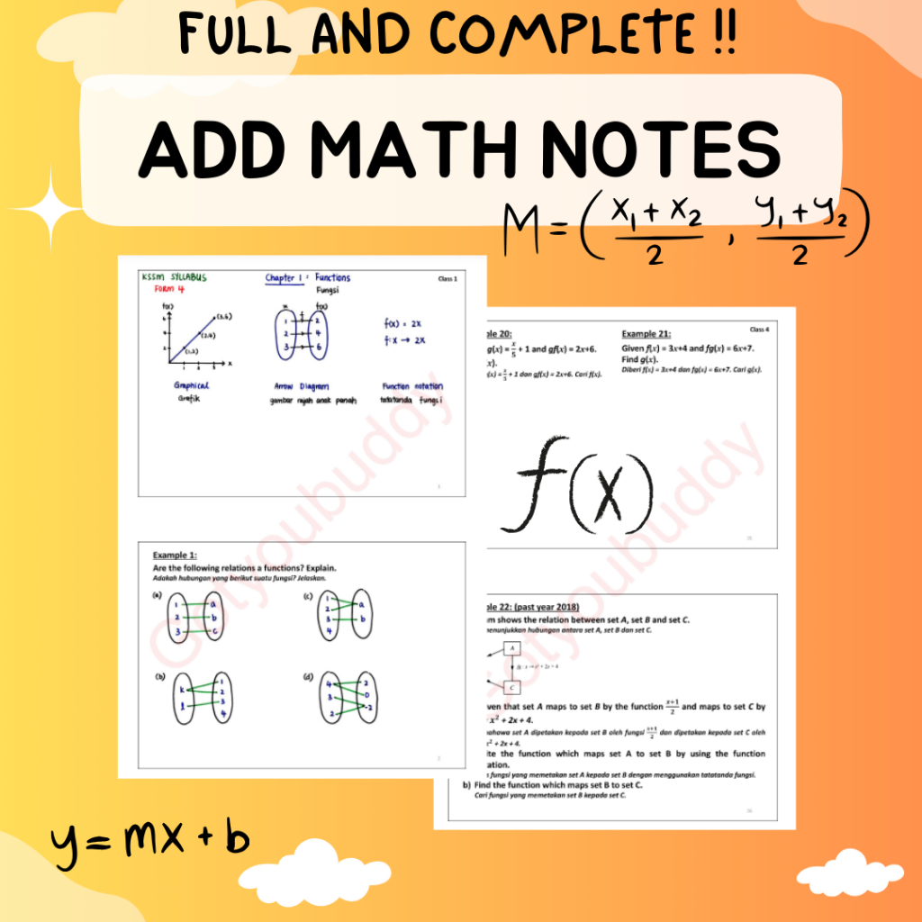 Pdf Form 4 Add Math Notes Full And Complete Shopee Malaysia