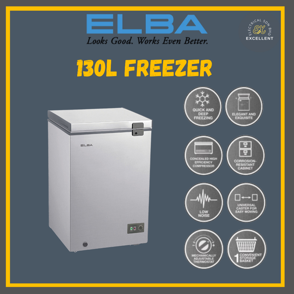 ELBA 130L Artico Series Chest Freezer EF-E1310(GR) | Shopee Malaysia
