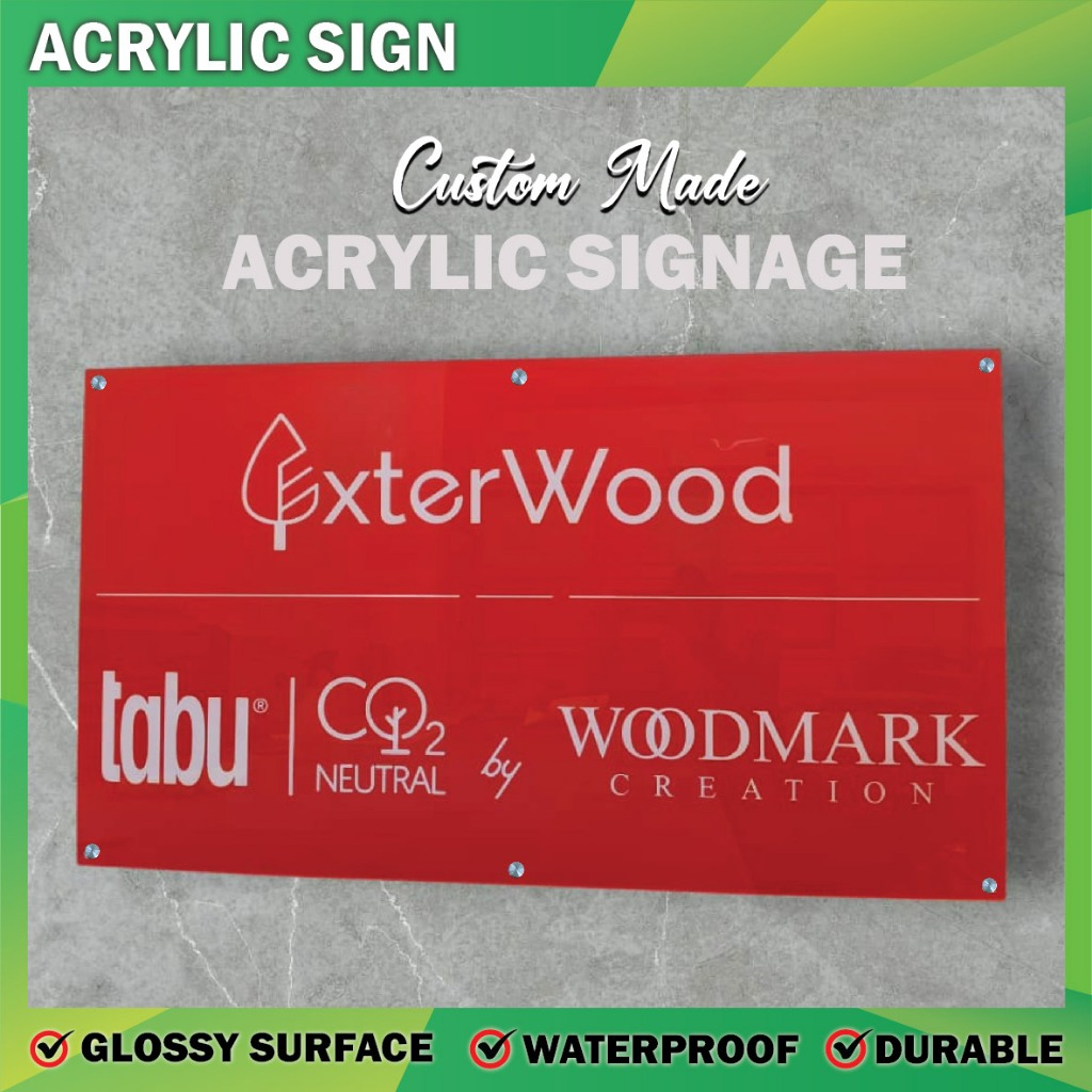 Custom Acrylic Signboard / Signage / Indoor Acrylic Signage/ WA75 ...