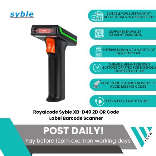 Royalcode Syble XB-D40 1D 2D QR Code Label Barcode Scanner | Shopee ...