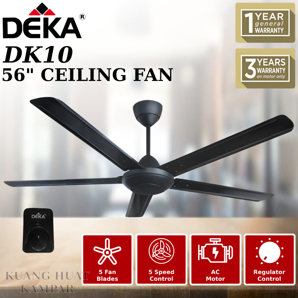 DEKA 56" / 56 INCH 5 BLADE REGULATOR CEILING FAN DK10 / DK-10 | Shopee ...
