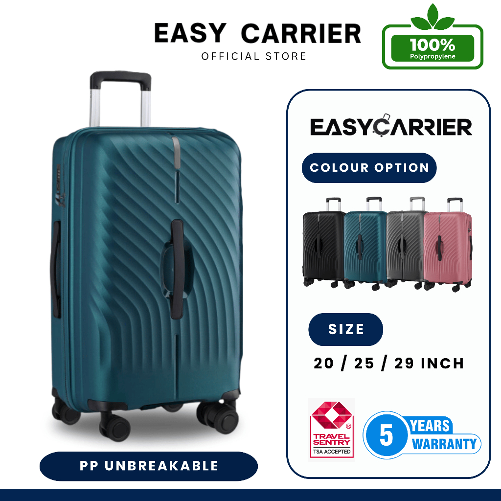 Easy Carrier 20"/25"/29" Trunk Unbreakable PP Double Zip TSA Lock ...