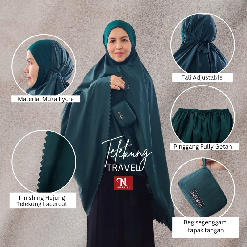 Telekung Travel Muka Lycra | Shopee Malaysia