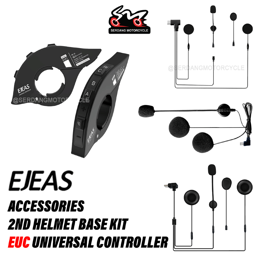 EJEAS EUC Universal Controller Base Kit 2nd Helmet Kit Speaker Mic Mounting Intercom Accessories ...