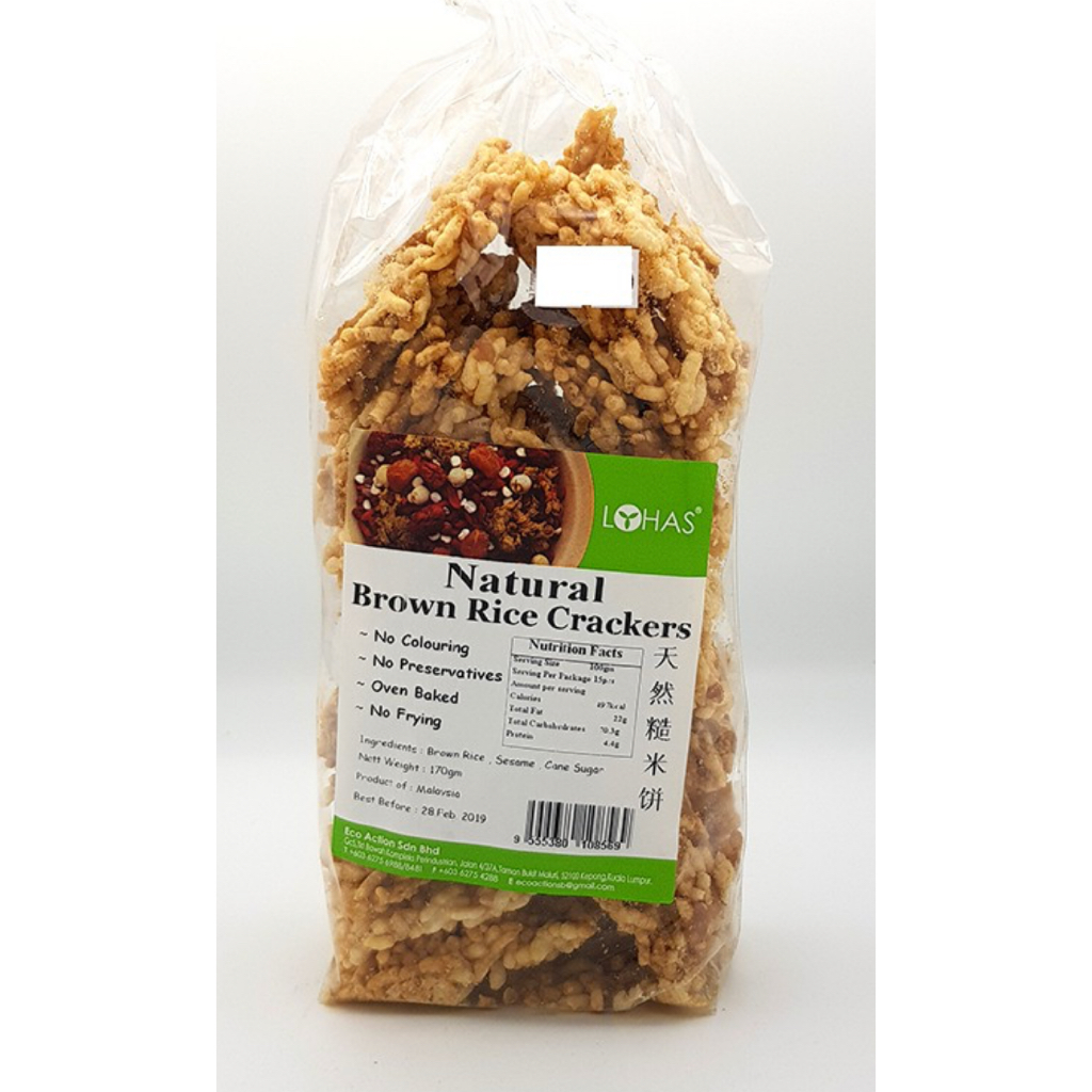 Lohas Natural Brown Rice Crackers 天然健康糙米饼 (170g) [Exp: 08/2025 ...