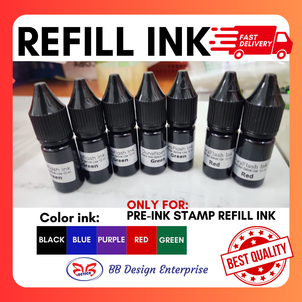 (READYSTOCK) REFILL INK PRE-INK STAMP 10CC | Shopee Malaysia